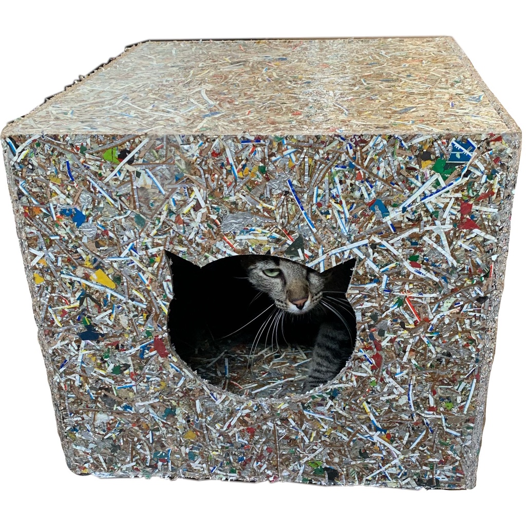 Casinha para gato material reciclável casa para gato | Shopee Brasil