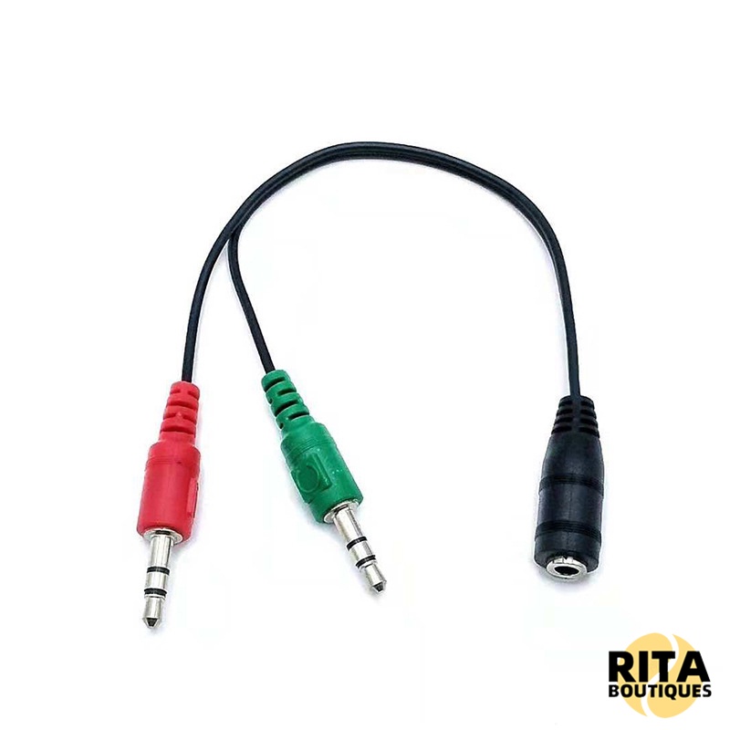 Cabo Adaptador de Audio P2 Duplo P/ Headset e Fone 1-P3 Fêmea x 2-P2 ...