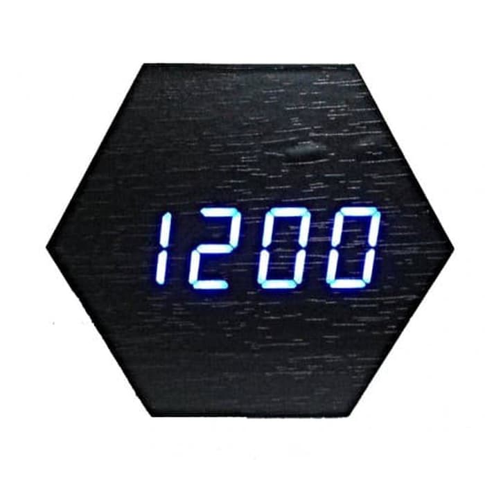Relógio De Mesa Digital Led Despertador Madeira VST 876 | Shopee Brasil