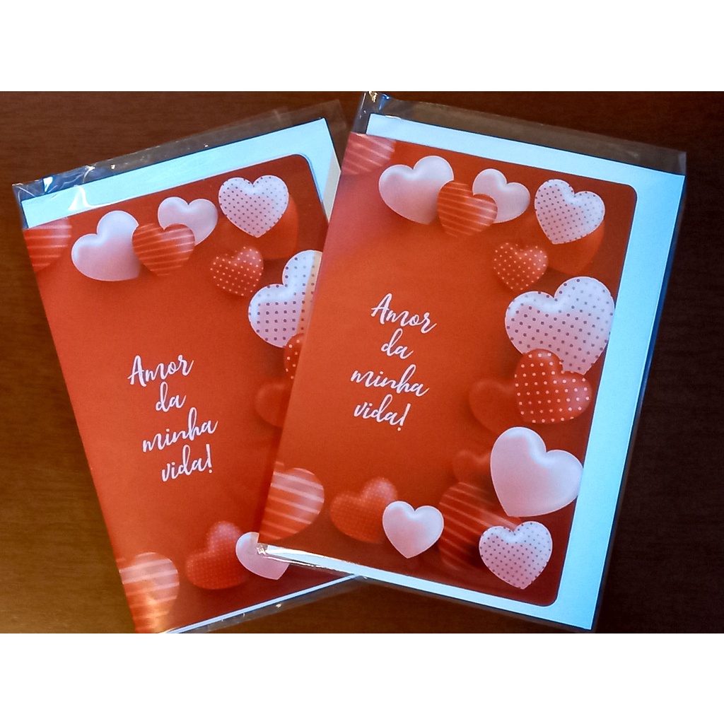 10 Cartões De Amor com envelopes (Namorados) Tamanho 10,5 X 15 cm - Ref ...