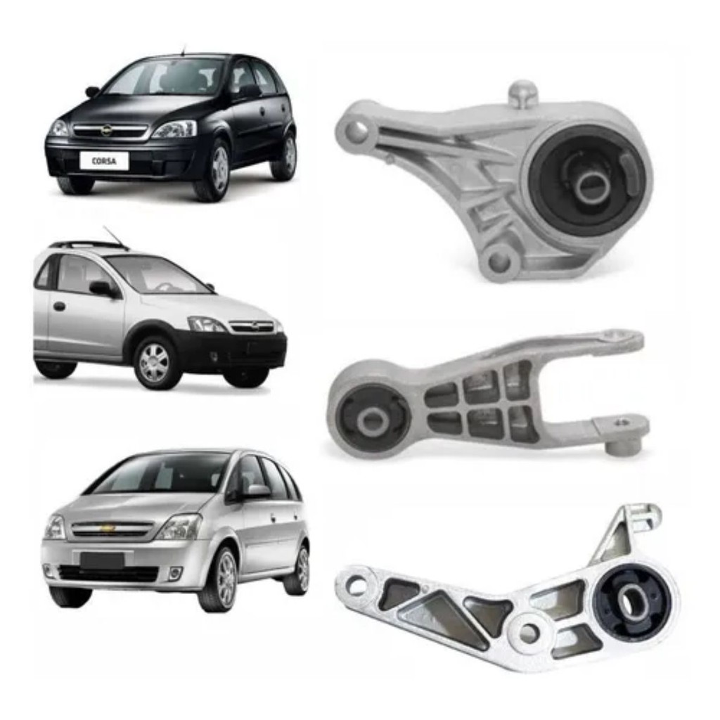 Kit 3 Coxim Calço Motor Cambio Frontal e vertical Montana Corsa Meriva ...