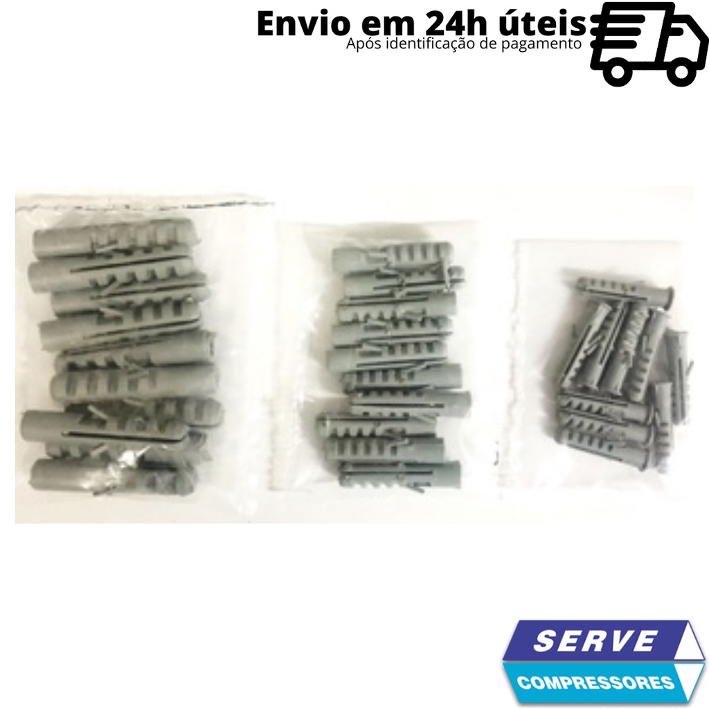 Kit 10 Buchas Para Parede Concreto Alvenaria 6mm 8mm 10mm 12mm