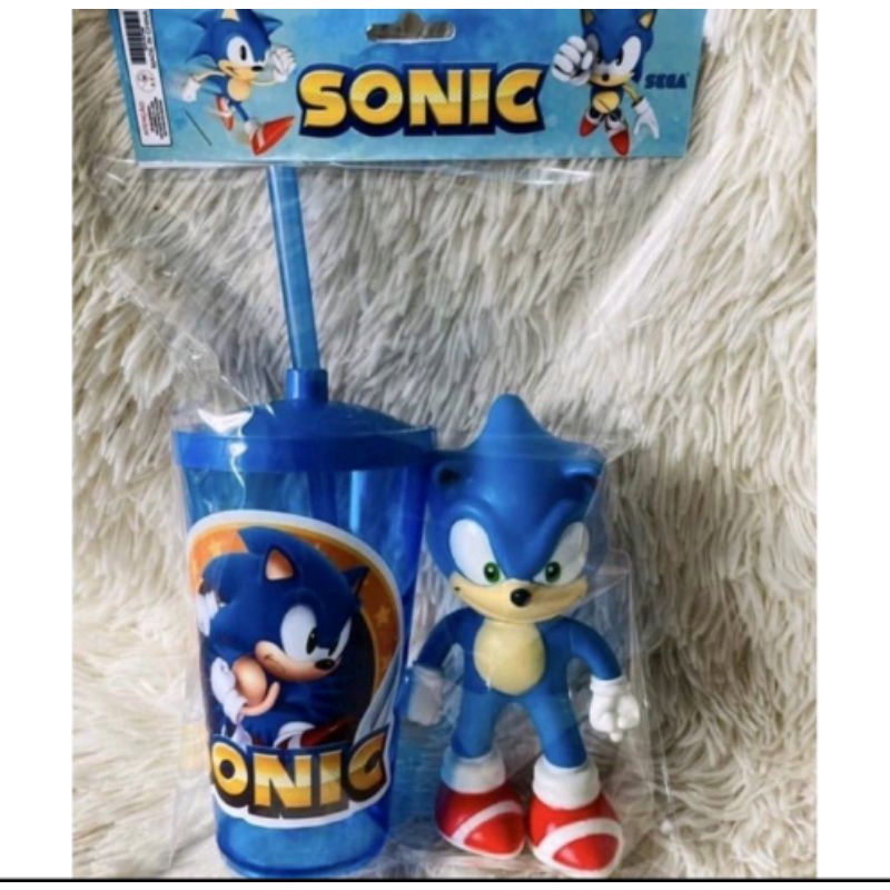 Kit Boneco Sonic free fire , kit Naruto copo acrílico com canudo e ...