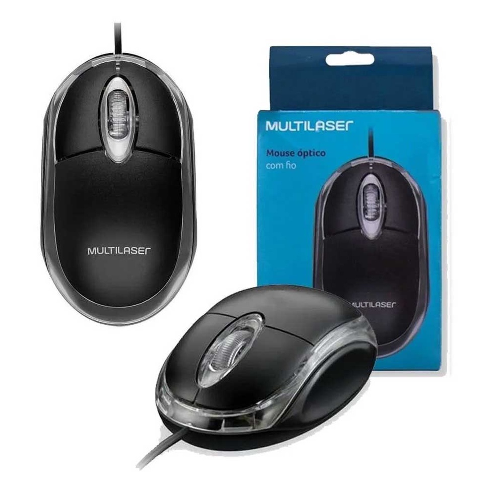 Mouse Multilaser Optico Classic Preto 1200 Dpi Preto Usb - MO179 ...