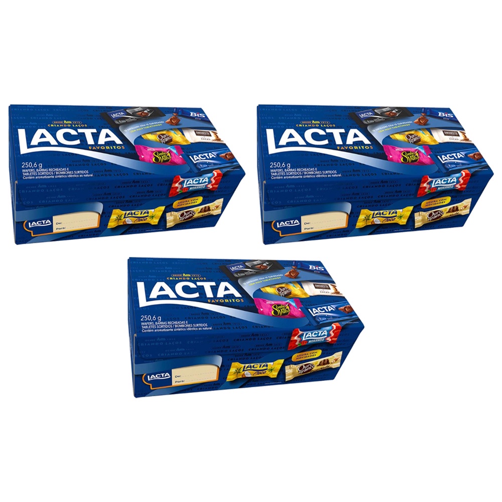 Caixa de Bom Bom Lacta Sortido 250g Com 3un | Shopee Brasil