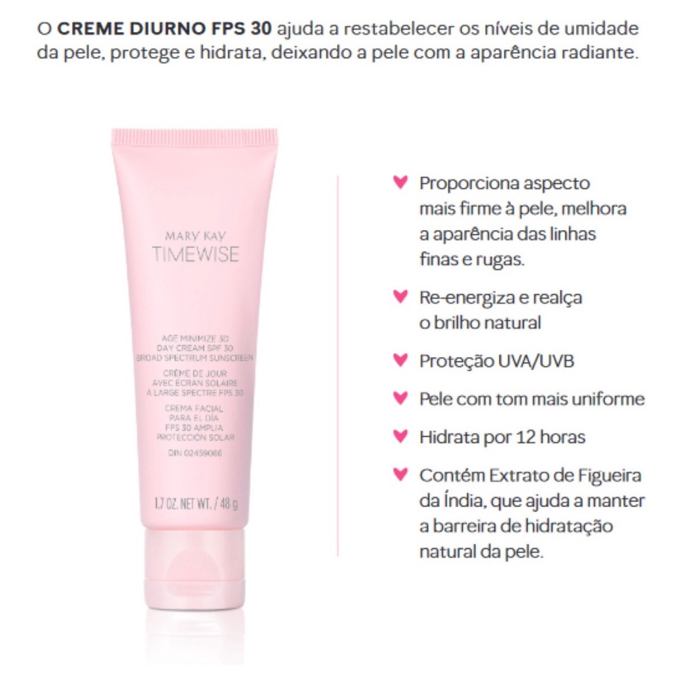 Creme Diurno FPS 30 TimeWise 3D® Mista/Oleosa Mary kay | Shopee Brasil