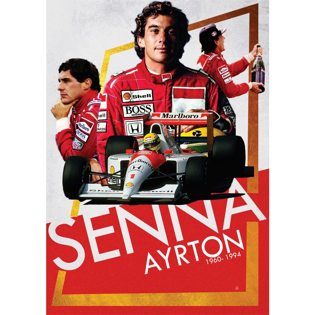 Quadro decorativo Ayrton Senna piloto F1 fórmula 1 placa decorativa ...