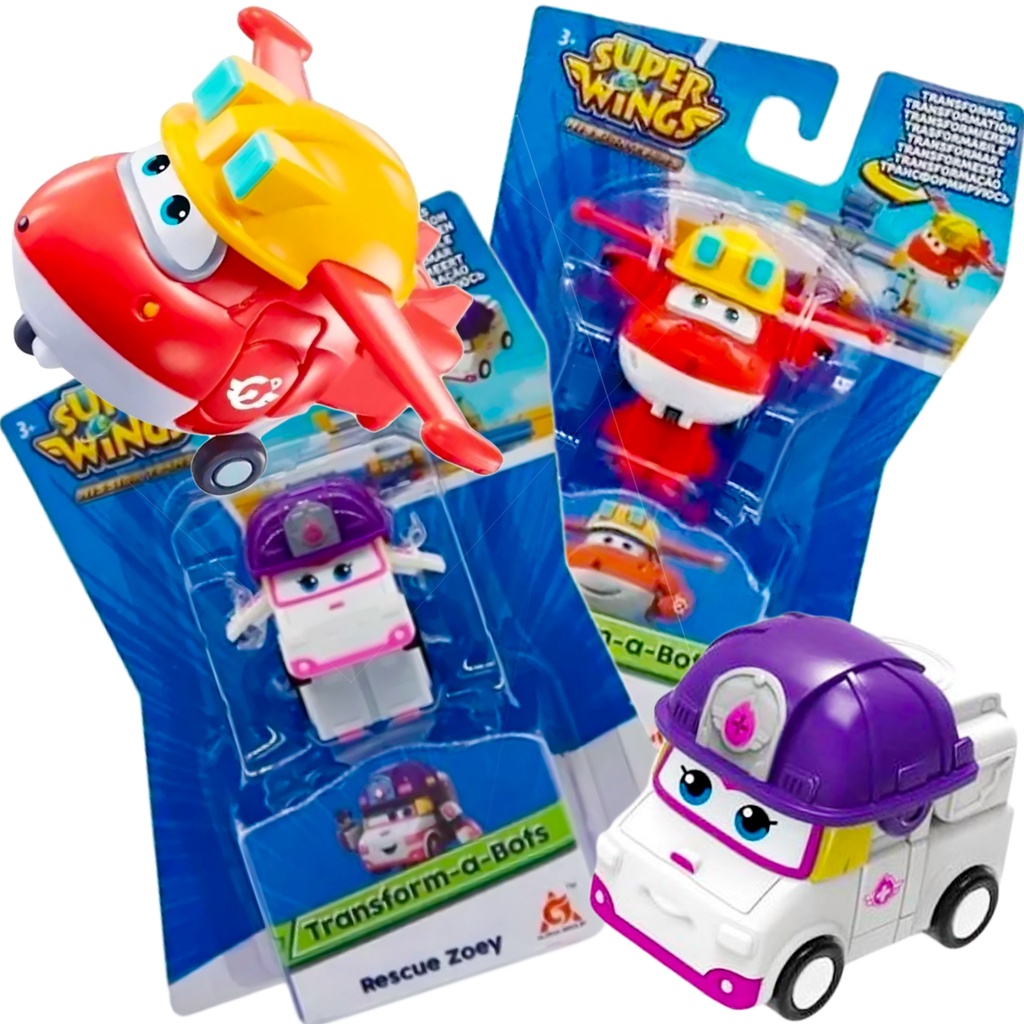 Super Wings Transform Mini Bonecos Articulados Jett E Zoey | Shopee Brasil