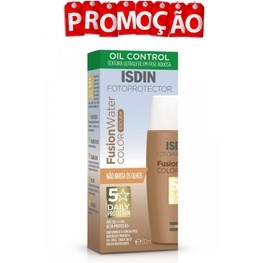Protetor Solar Facial Fusion Water ISDIN Fotoprotector - Oil control - Cor Escura - FPS 50 e ...