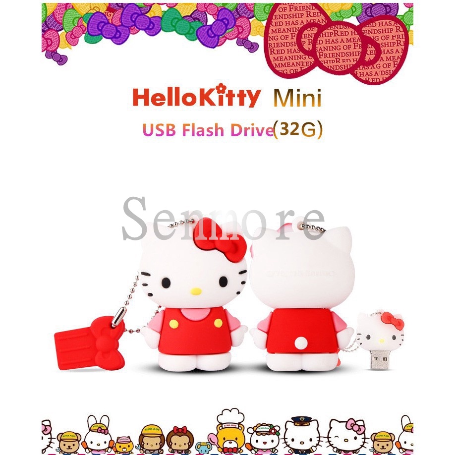 Pendrive Hello Kitty Flash Drive USB 8GB Gb 64 32 16GB | Shopee Brasil