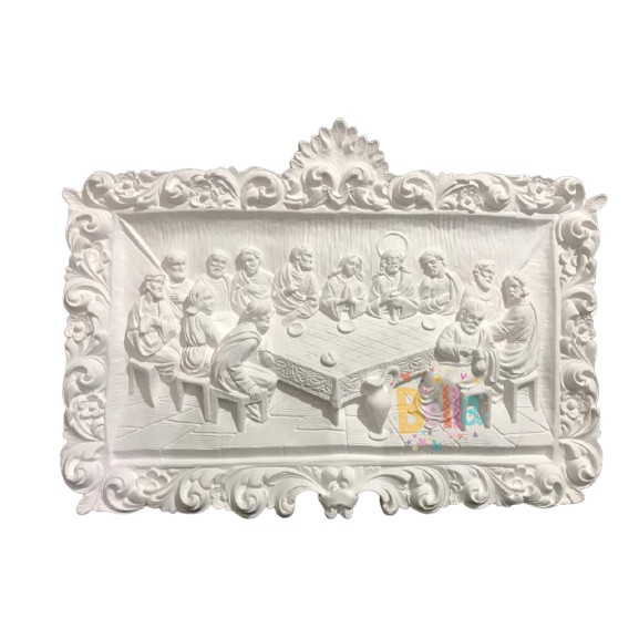 Imagem do Quadro Santa Ceia 30cm X 21cm Gesso Cru | Shopee Brasil