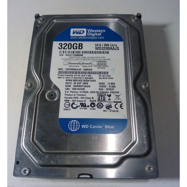 Hd Hdd Disco rígido interno Western Digital WD Caviar Blue WD3200AAJS ...