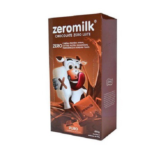 Zeromilk Chocolate 40% Cacau Puro 70g Display 6 Unidades Zero Glúten e ...