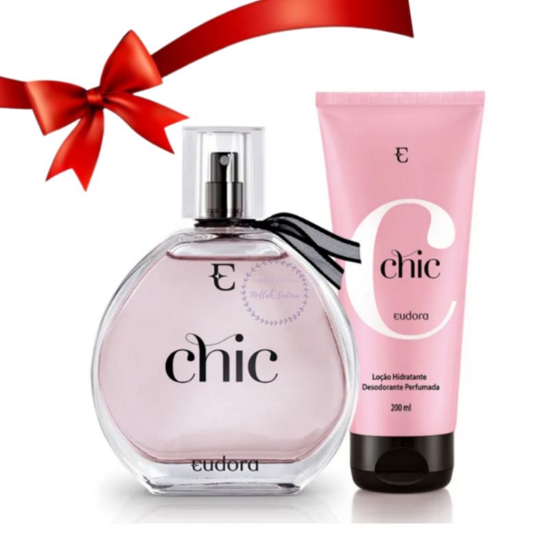 Colônia Desodorante Chic 95ml (Nova embalagem)-Eudora e Hidratante ...