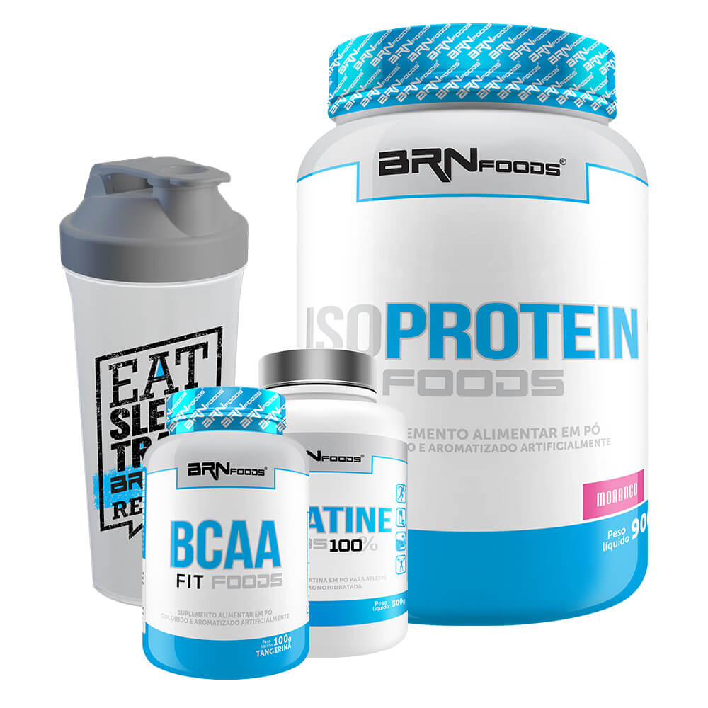 Kit Iso Protein Foods 900g + Premium Creatine 300g + BCAA Fit 120 Caps ...