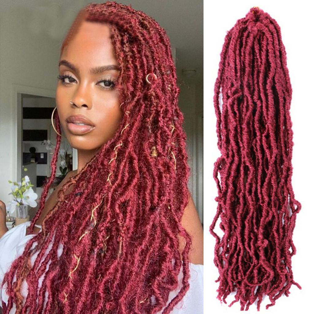 18 Inch 21 Strands Nu Locs Crochet Hair Ombre Brown Black Braiding Hair ...