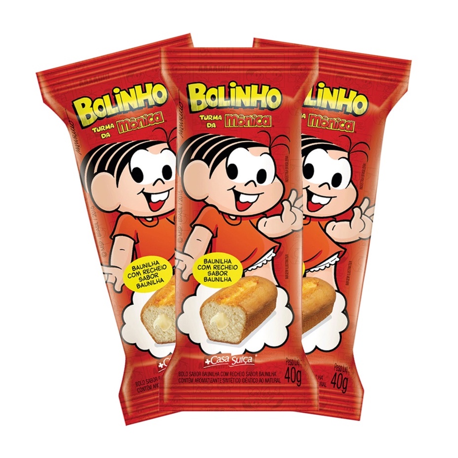 bolinho turma da monica 40g com recheio escolha seu sabor chocolate baunilha bolo tipo ana maria ...