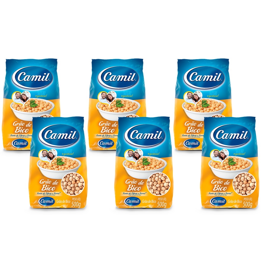 Kit 6 Grão De Bico 500g Camil Shopee Brasil