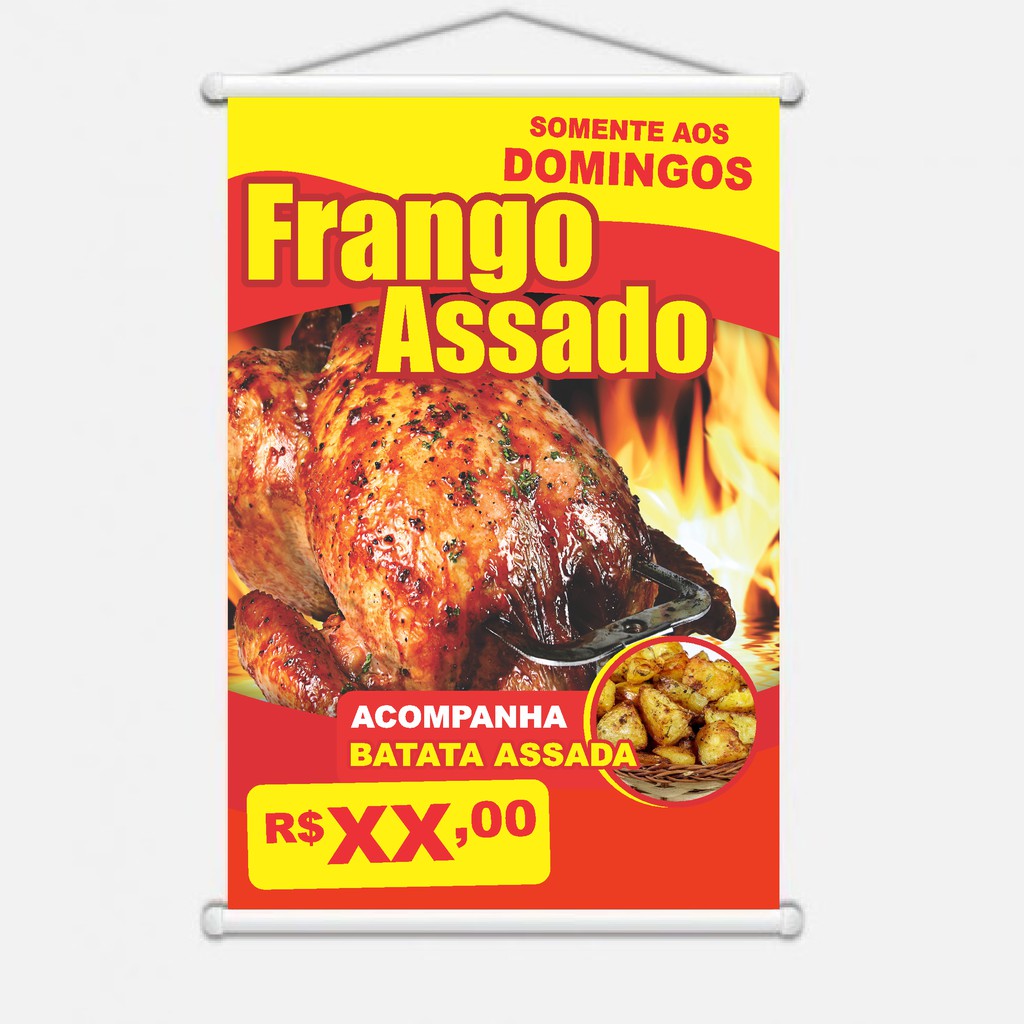 Banner em Lona Propaganda de Frango Assado | Shopee Brasil