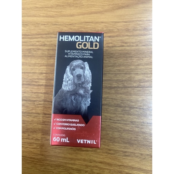 HEMOLITAN GOLD 60 ML SUPLEMENTO VITAMÍNICO MINERAL PARA ALIMENTAÇÃO ...
