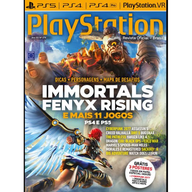 REVISTA PLAYSTATION NÚMERO 276 - IMMORTALS FENYX RISING E MAIS 11 JOGOS PS4 E PS5 - EDITORA ...