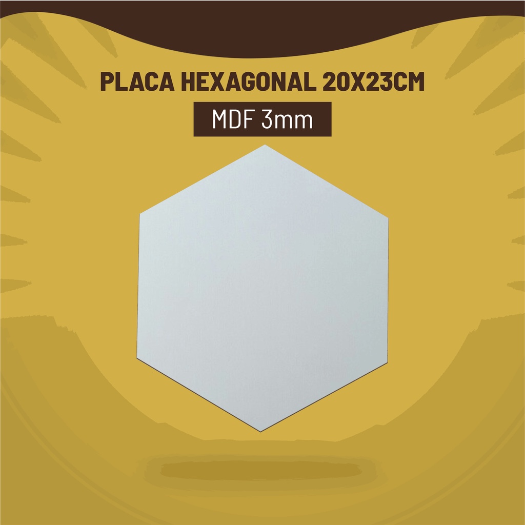 Placa Hexagonal 20x23cm Mdf Resinado Para Sublimação 3mm KIT C/10UN ...