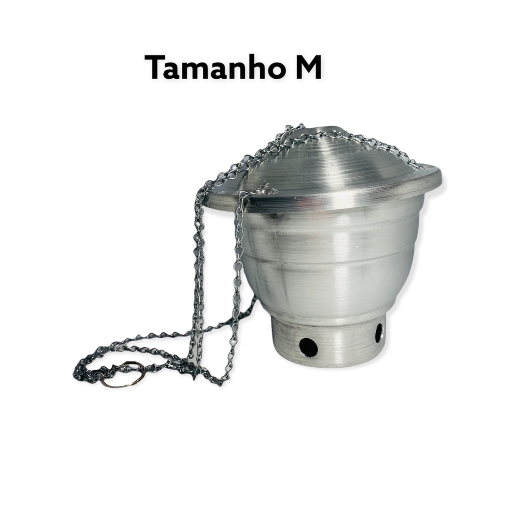 Turibulo Aluminio Tamanho Medio Defumador Aluminio Promoção | Shopee Brasil