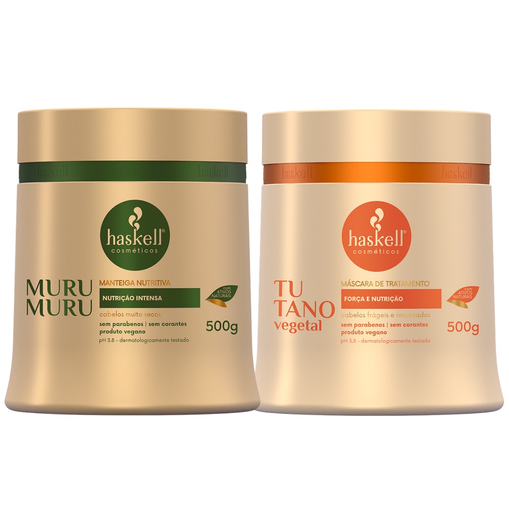 Combo Haskell Máscara Murumuru 500g + Máscara Haskell Tutano Vegetal 500g | Shopee Brasil