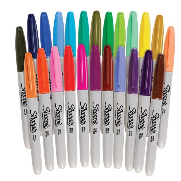 Caneta Marcador Permanente Sharpie Fino - Colorido Burst Neon | Shopee ...