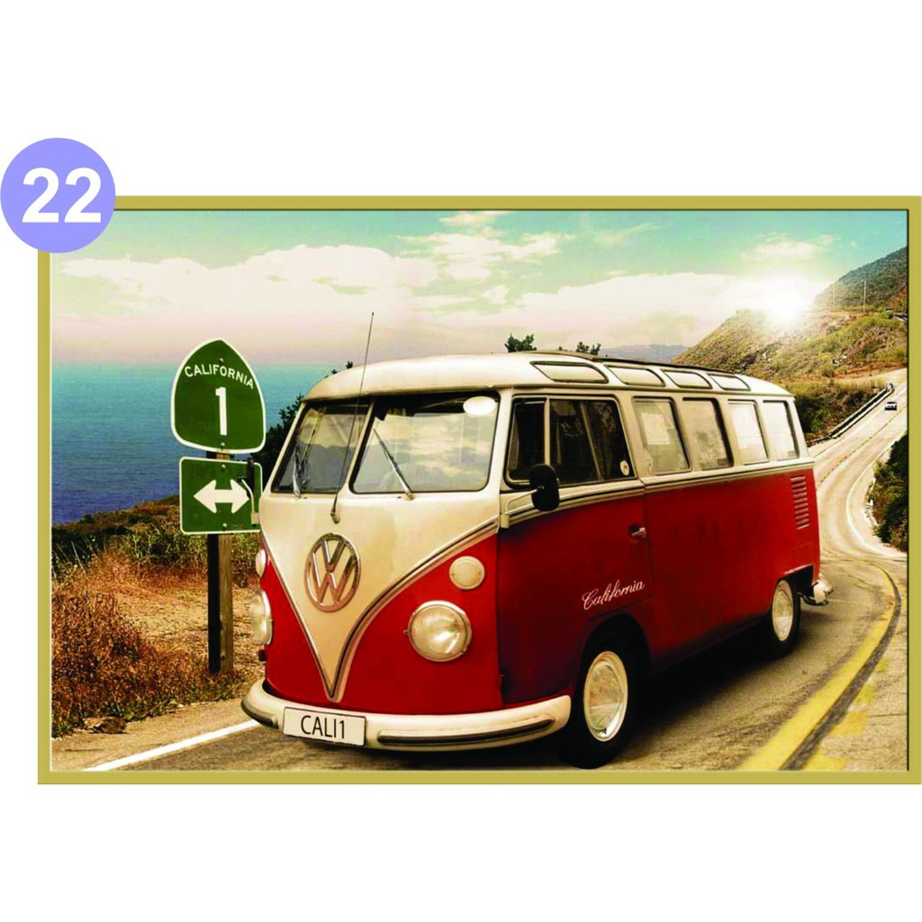 Kit De 5 Placas Decorativas Em Pvc Retrô Kombi Carro Vintage Varios ...