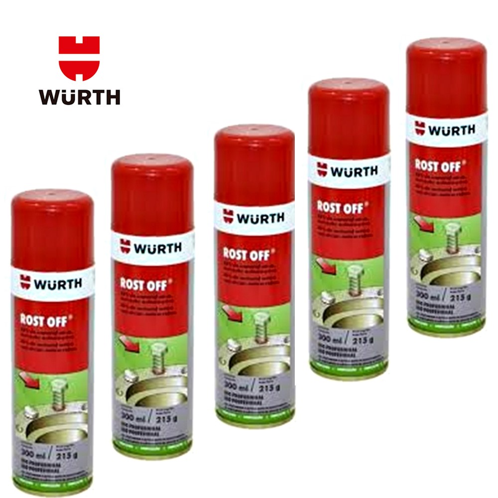 Kit 5 Rost Off Desengripante e Lubrificante Wurth - 300 ML | Shopee Brasil