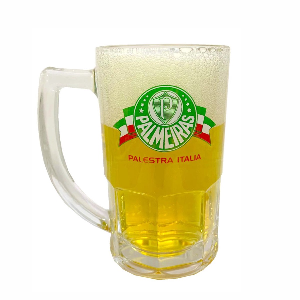 Caneca de Chopp de Vidro Palmeiras (340ml) | Shopee Brasil
