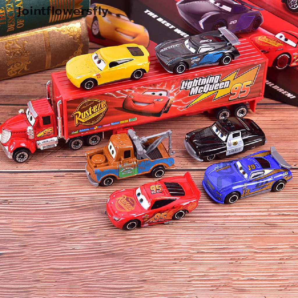 JTFF 7Pcs Relâmpago McQueen Jackson Storm Mack Tio Caminhão Diecast ...
