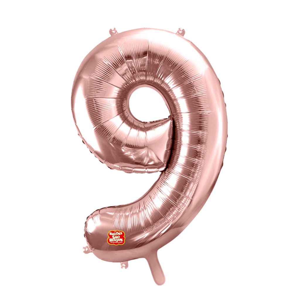 Balão Metalizado Números 16" 40cm - Rose Gold - 01 unidade | Shopee Brasil