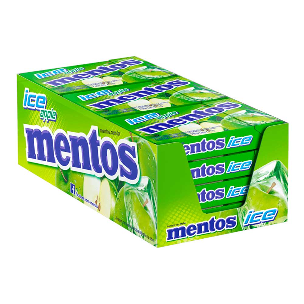 Bala Mentos Slim Box Ice Maçã Verde c/12 - Perfetti | Shopee Brasil