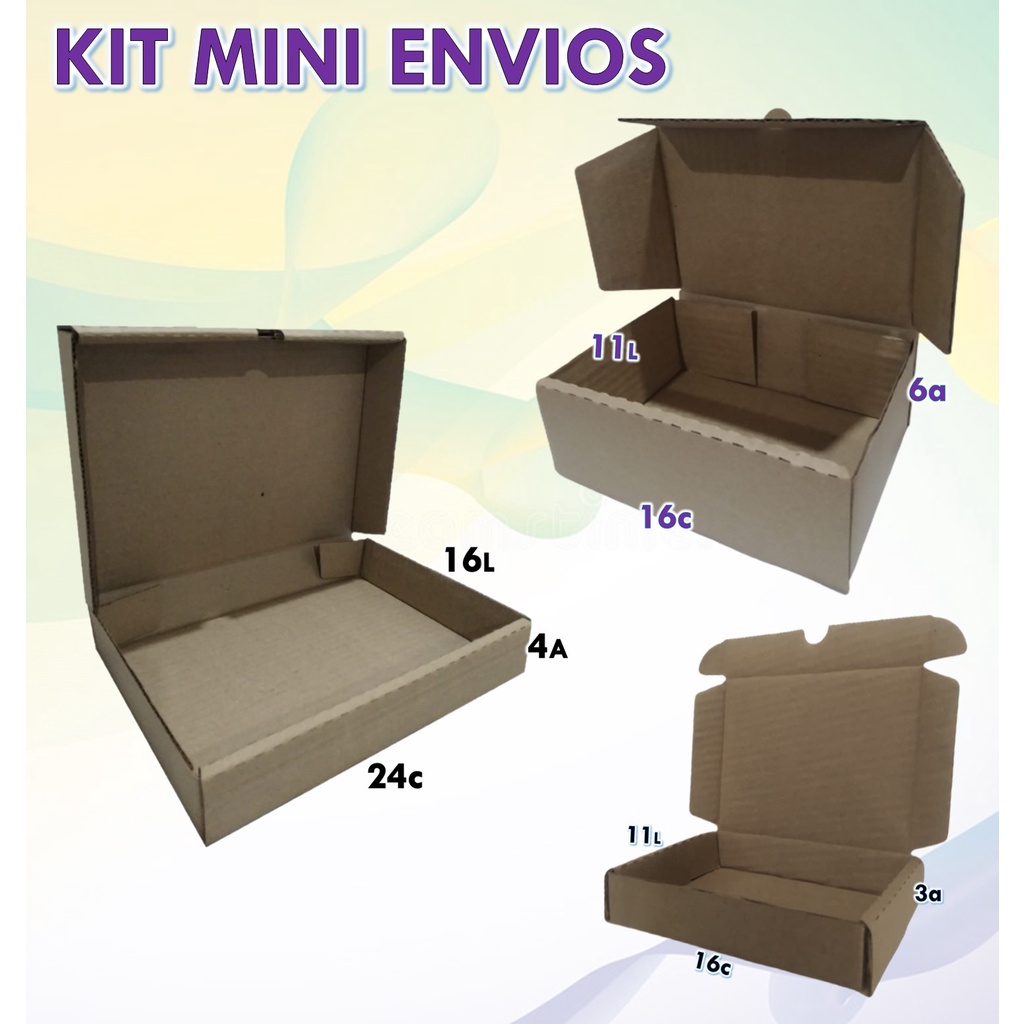 Kit com 30 caixas de papelão 25x18x4, 16x11x6 e 16x11x3 Correio, Sedex ...