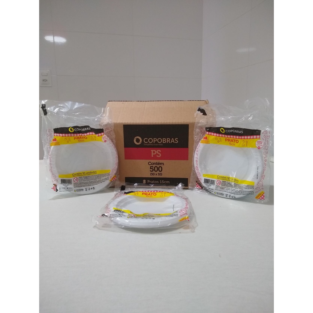 Prato descartável 15 cm Copobras 50 unidades envio imediato | Shopee Brasil