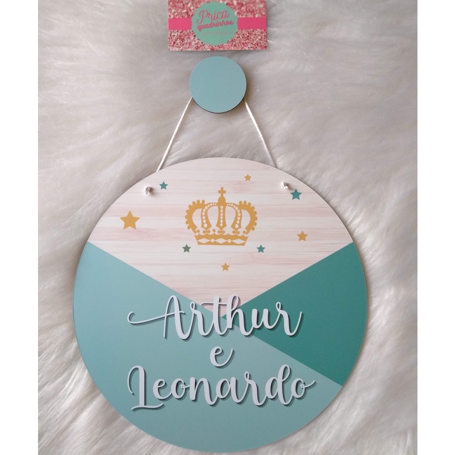 PLACA MATERNIDADE OU ENFEITE PRA PORTA PRÍNCIPE COROA REALEZA ESTRELAS ...