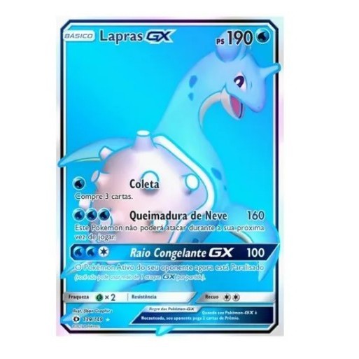 Carta Pokémon Lapras Gx Full Art 139/149 Sol E Lua | Shopee Brasil