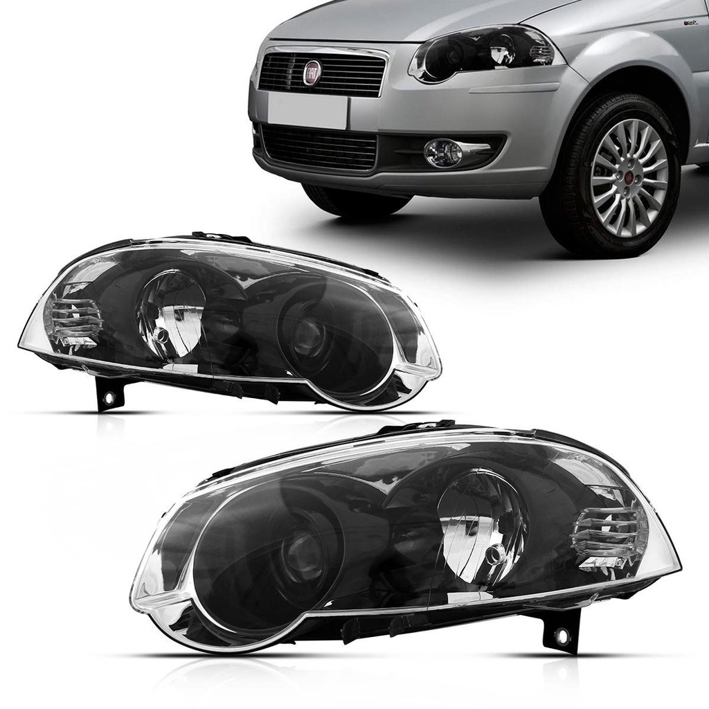 Farol Palio Siena Strada Weekend G4 08 09 10 11 12 13 14 15 16 Foco Duplo Cromado Canhão Negro ...