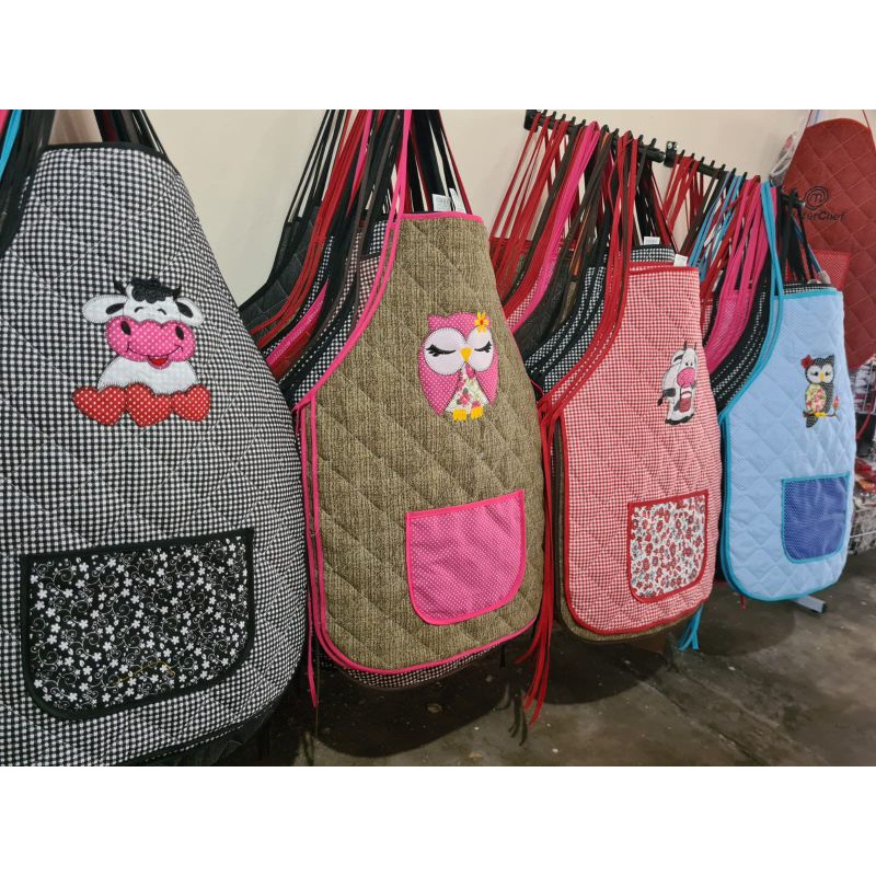Avental de cozinha Bordado Patchwork/Vários desenhos e cores | Shopee Brasil