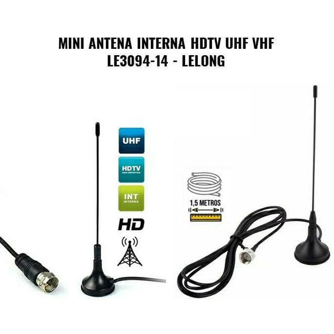 Mini Antena Digital Interna Hdtv Uhf Vhf Lelong LE-3094-14 | Shopee Brasil