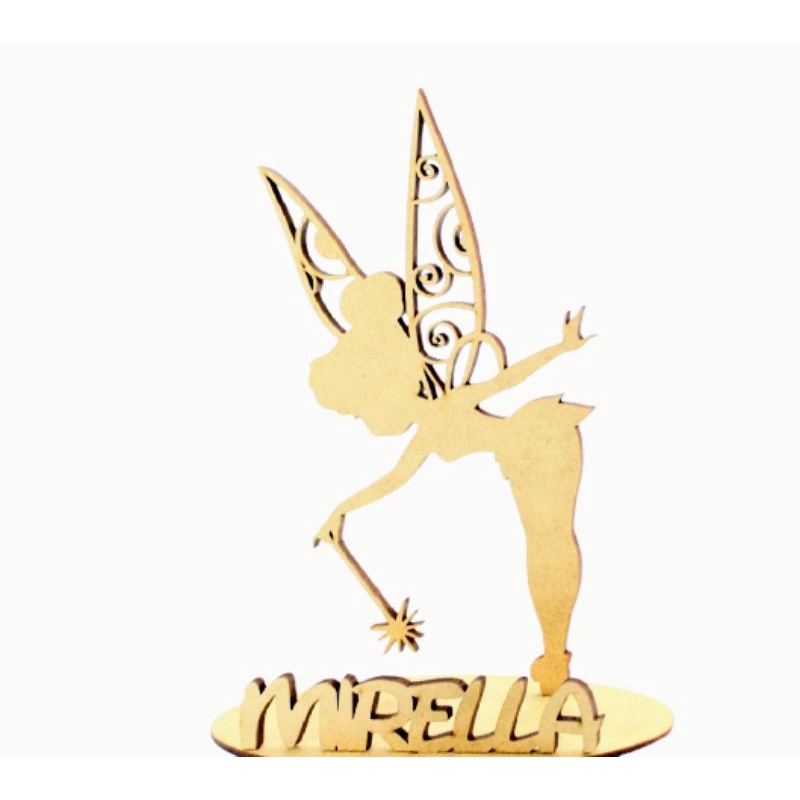 10 Centro De Mesa Fada Sininho Tinkerbell Com Nome Mdf Cru 3mm ...