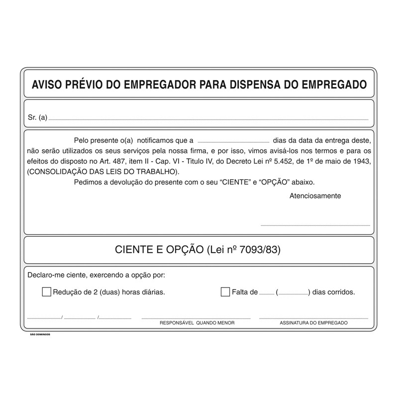 Modelo De Aviso Previo