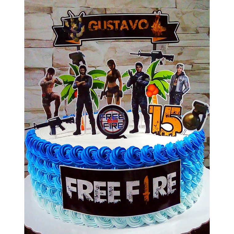Topo/ Topper de bolo Free Fire | Shopee Brasil