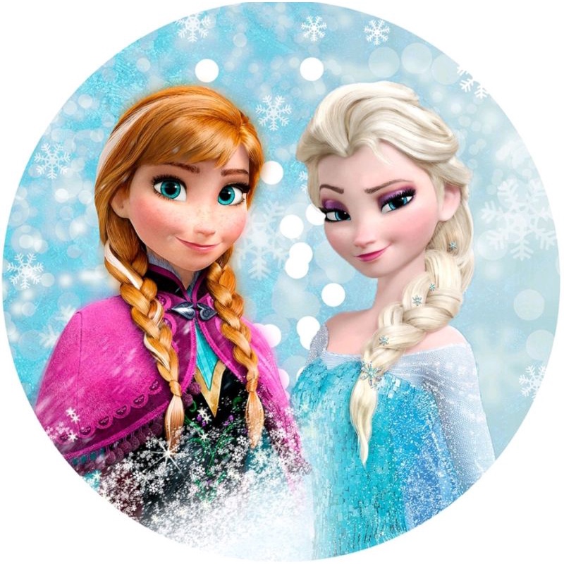 Painel decorativo para festas aniversários mdf 50x50 redondo Elza e Ana ...