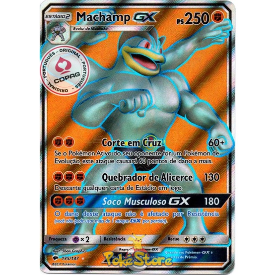 Carta Pokemon Machamp GX Português 64/147 Original Copag | Shopee Brasil