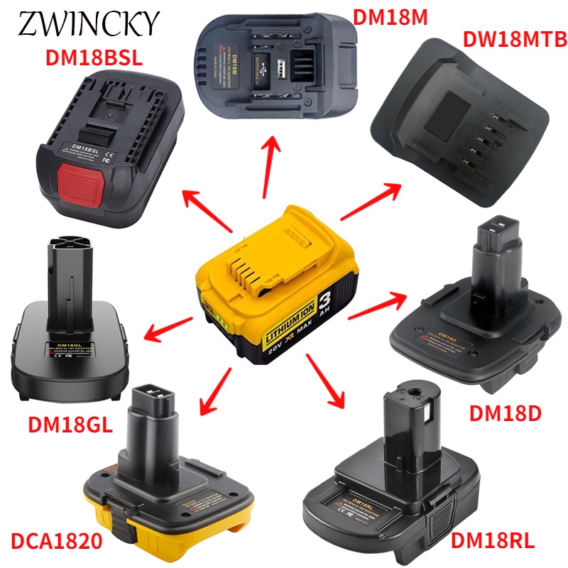 Conversor Adaptador De Bateria Para Dewalt/Milwaukee/Makita/Bosch/Ryobi/Metabo NiCad NiMh ...
