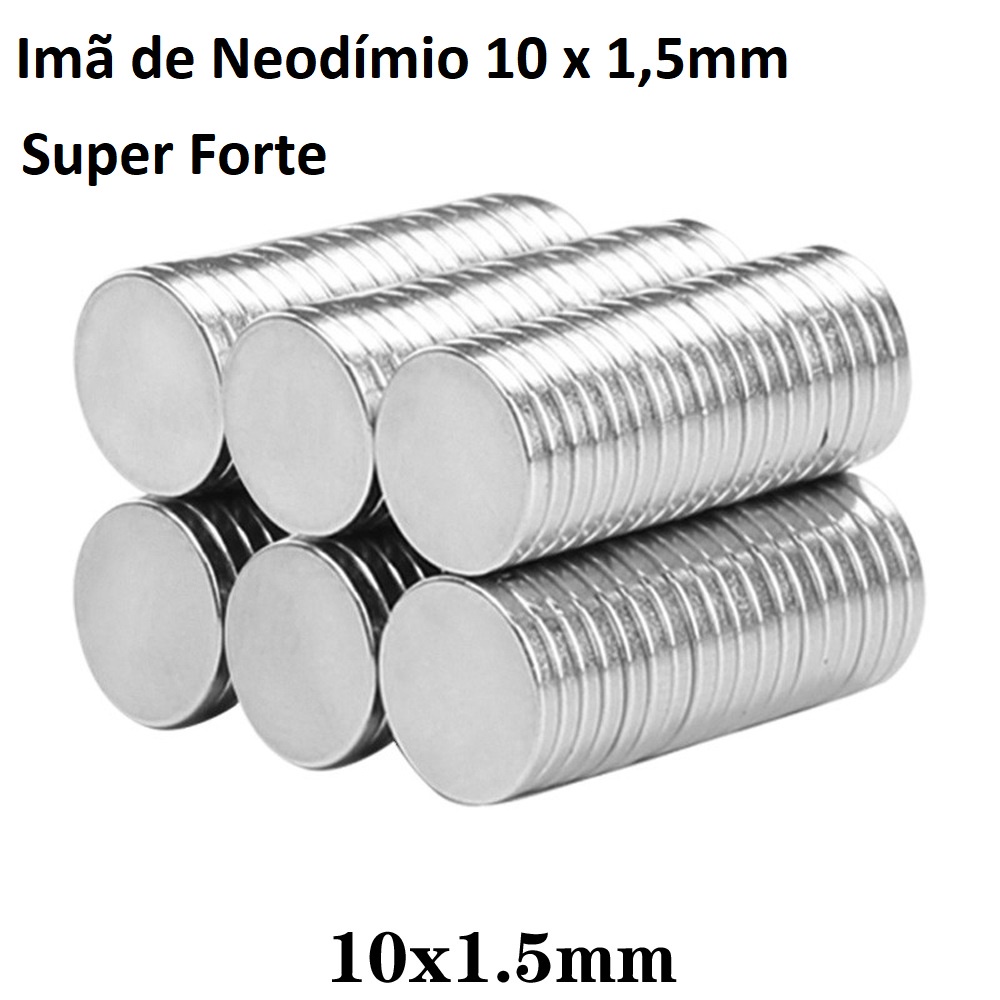 20pcs.imã de Neodímio 10x1,5 Redondo Pequeno 10mmx1,5mm N35 SUPER FORTE ...