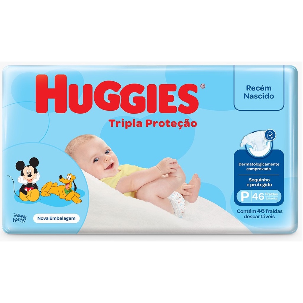 Fralda Huggies Disney Mega P 46 Unidades | Shopee Brasil